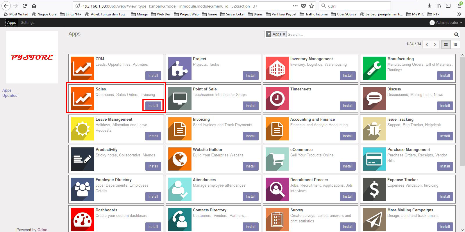Ku tuliskan ...!: Instalasi modul Sales di Odoo 10 Ku tuliskan ...!: Instalasi modul Sales di Odoo 10