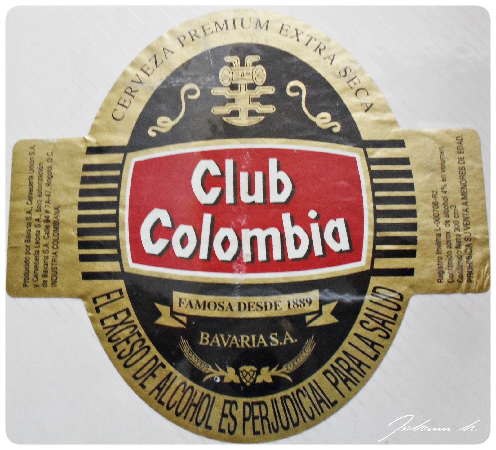 ETIQUETAS DE CERVEZA COLOMBIANA: CLUB COLOMBIA