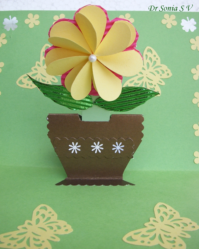 Cards and Crafts : Pop Up Card - Growing Flower Card and Tutorial