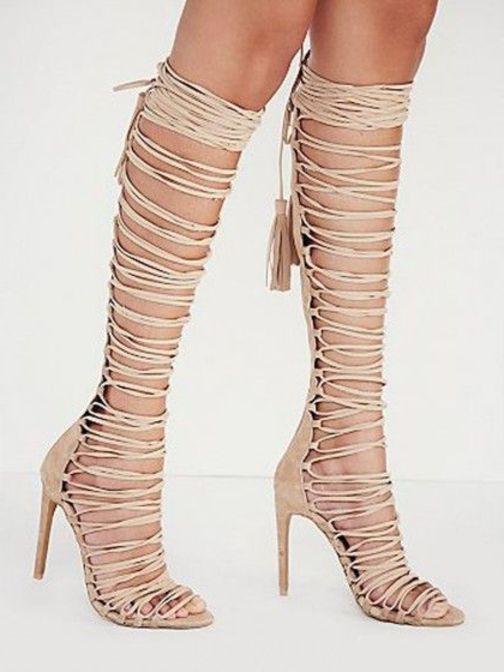 Knee High Gladiator Heels