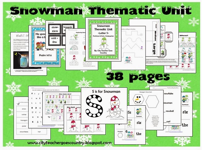 City Teacher Goes Country: Snowman Thematic Unit