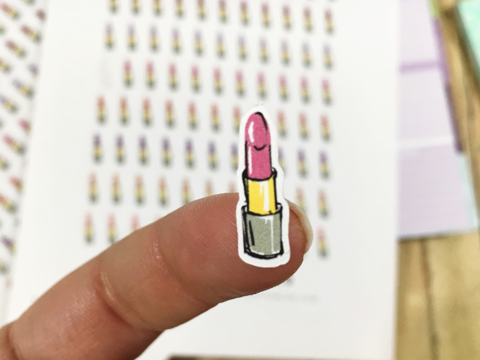 five sixteenths blog: Free Sticker Friday // Watercolor Lipstick Stickers