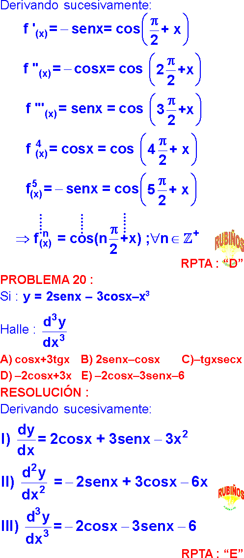 DERIVADA DE LA FUNCIÓN SENO COSENO TANGENTE COTANGENTE SECANTE ...