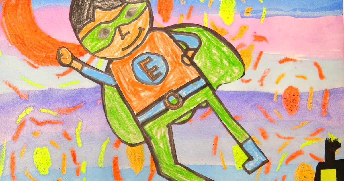Cassie Stephens: In the Art Room: Super Hero Selfies in Second Grade