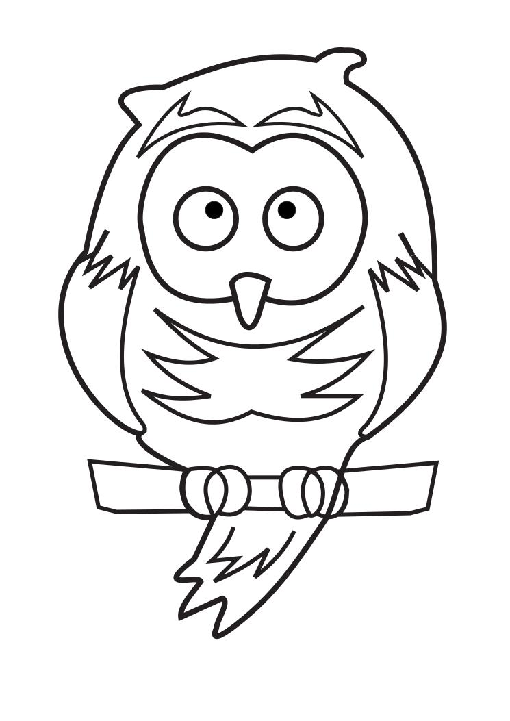 Owl Drawings Coloring Pages high resolution