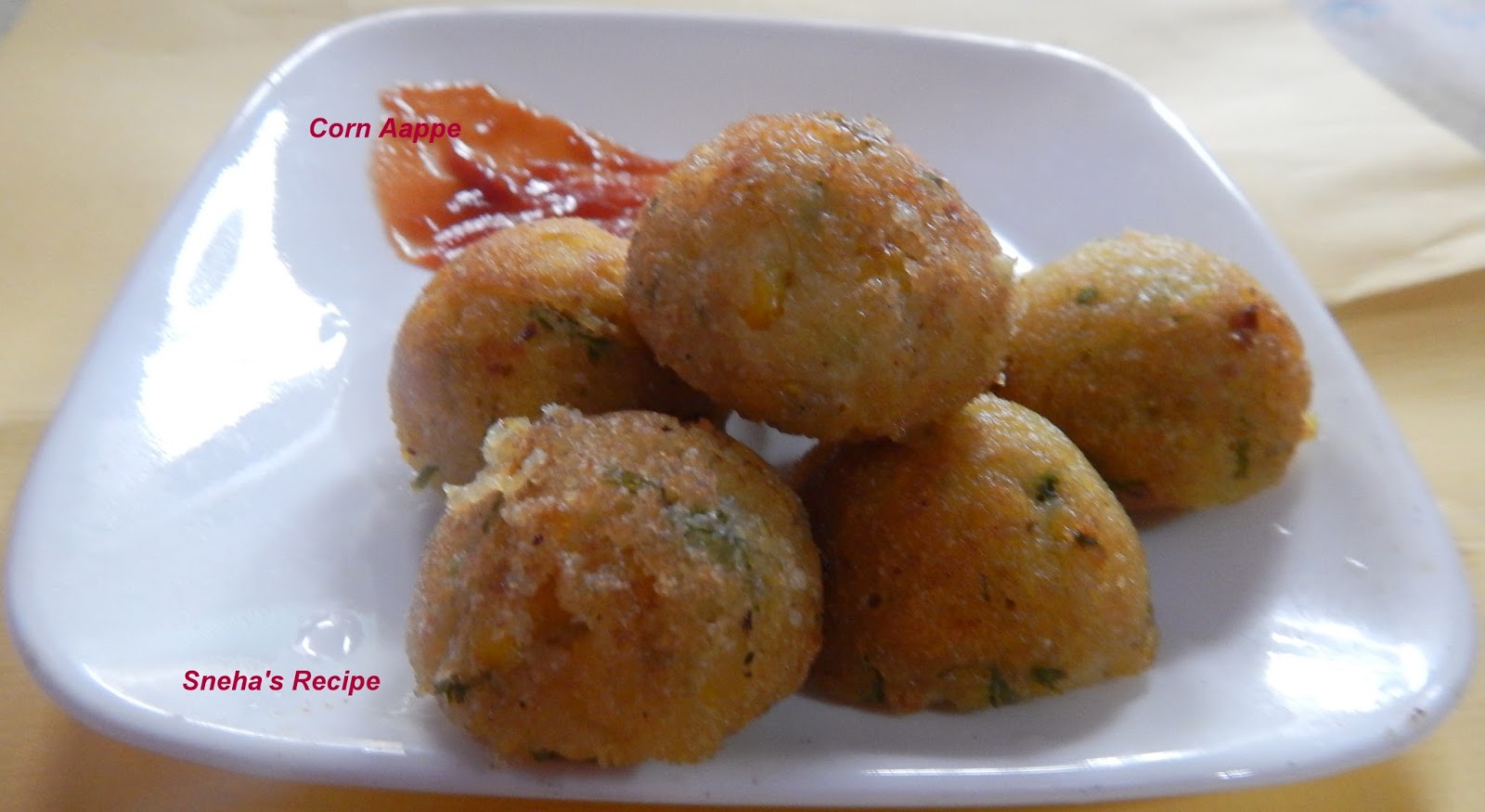 Corn Appe - Sneha's Recipe