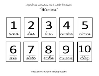 Mamá Gallina: Ejercicios Montessori para aprender la numeración básica ...