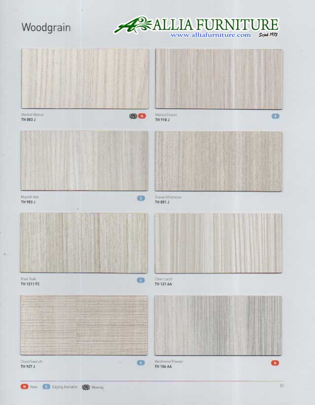 HPL Woodgrain ( motif tekstur kayu ) - Allia Furniture