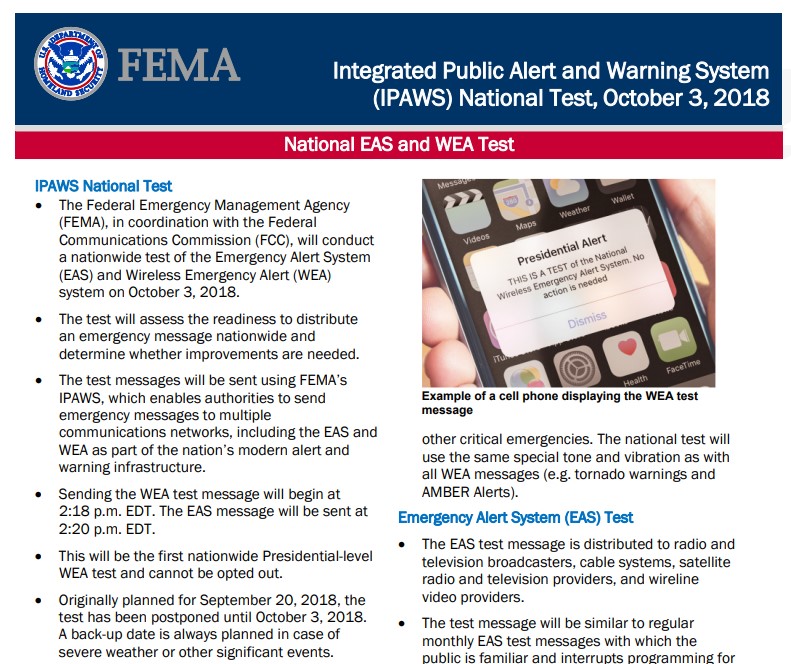 Franklin Matters A Nationwide Test Of The Emergency Alert System And
