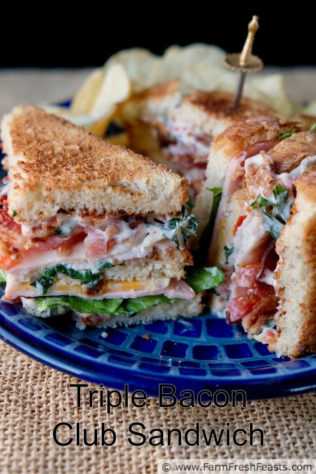 Farm Fresh Feasts: Triple Bacon Club Sandwich