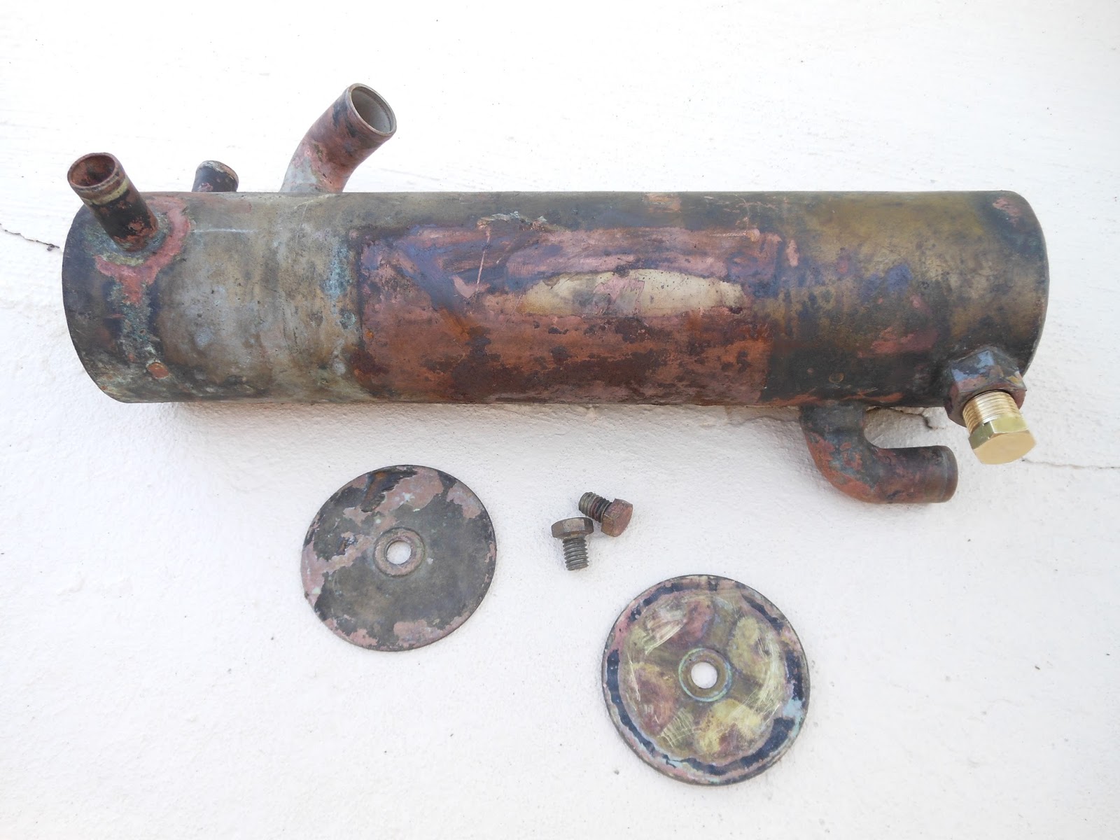 Mid-Life Cruising!!!: Soaking A Corroded Heat Exchanger