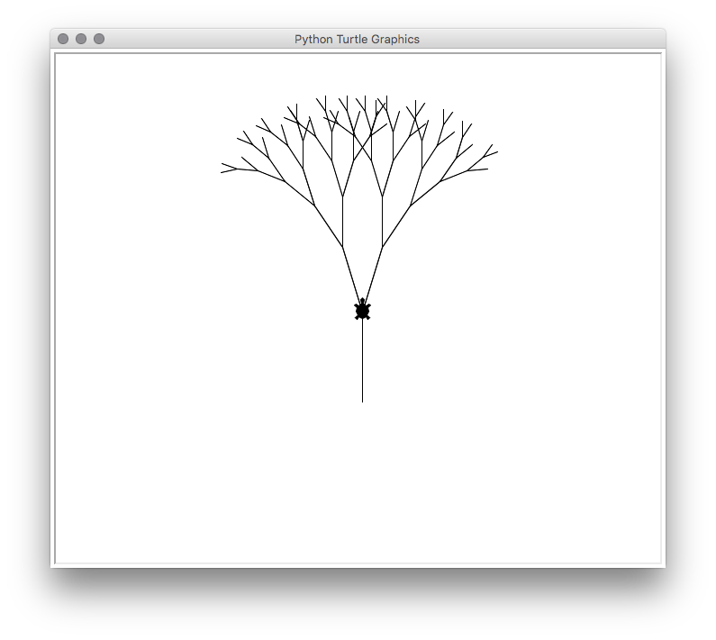 Aravir Fractal Tree Using Python With Turtle Module