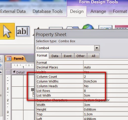 การใช้ Combo Box ของ Access 2010