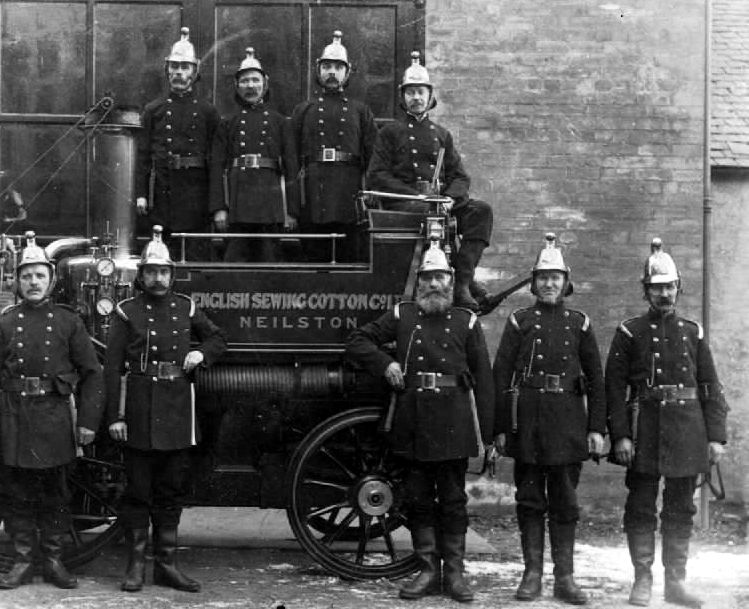 Tour Scotland: Old Photograph Firemen Neilston Scotland