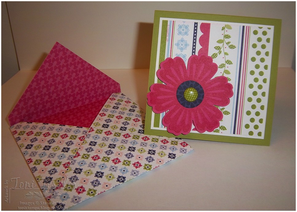 ToniStamps: Envelope and matching note card - Diagonal Scoring plate!