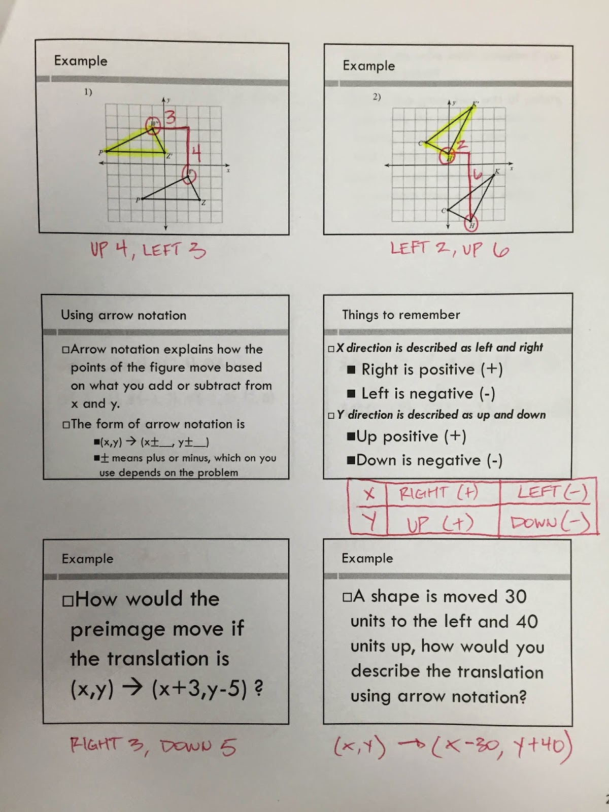 Honors Geometry - Vintage High School: Section 9-2: Translations