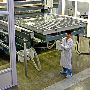 Factory sized ink jet printing mass production of lower cost OLED ...