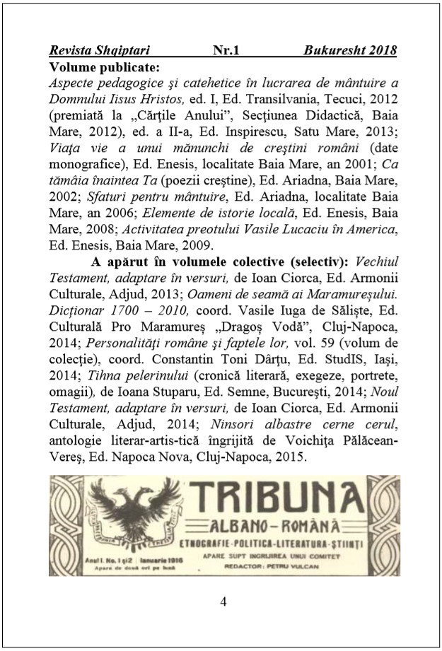 BEN TODICA: Radu Botis in revista ALBANEZUL