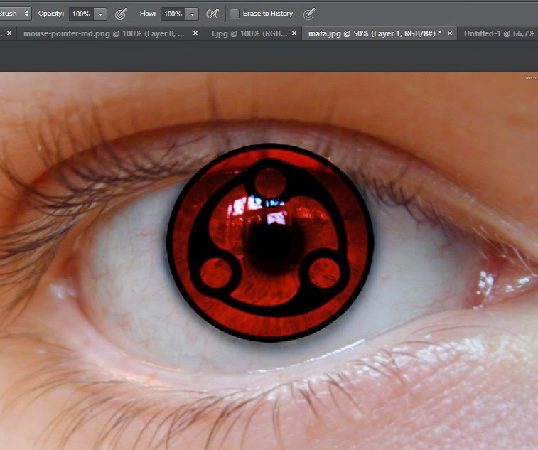 HOW TO MAKE SHARINGAN EYES EFFECT ~ FLY PHOTOSHOP