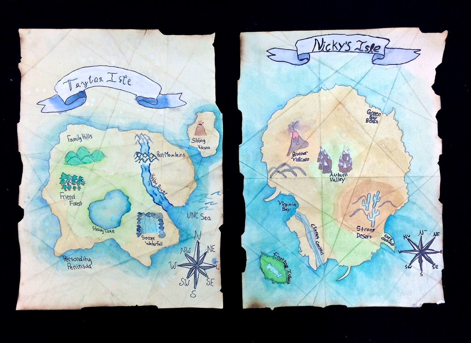 Sixth Grade Art with Mrs. Baxter: Identity Maps-Watercolor