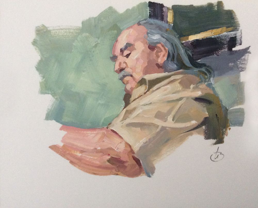 [TOM BROWN FINE ART] $1.98 Auction FIGURATIVE PORTRAIT STUDY OIL ...