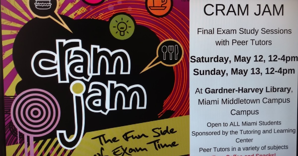 Gardner-Harvey Library News: CRAM JAM comes to Middletown! Final Exam ...