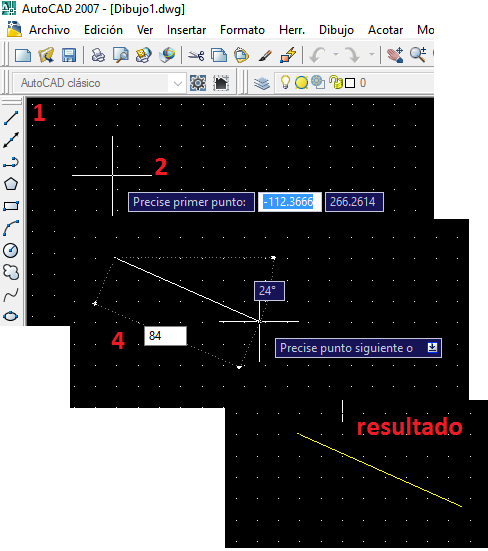 Manual De Usuario De AutoCAD 2007 : COMANDO LINEA