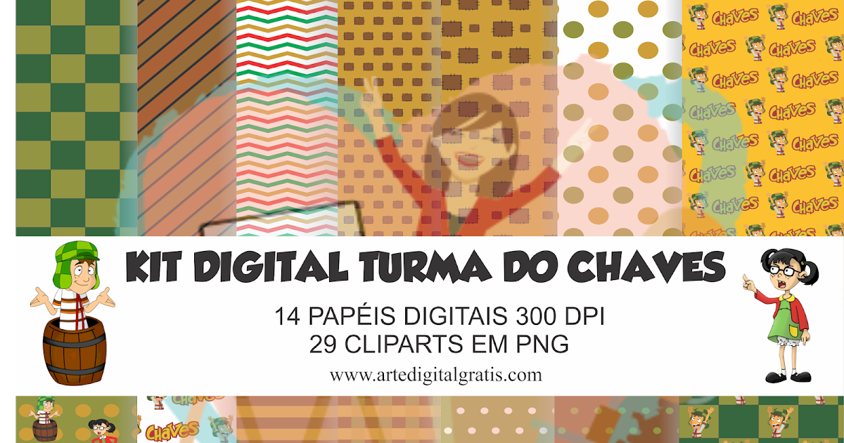 KIT DIGITAL TURMA DO CHAVES GRÁTIS - Arte Digital Grátis