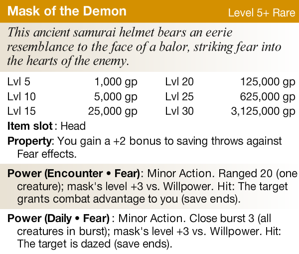 ThatRobedGuy Presents...: Weekly 4e Homebrew: Mask of the Demon