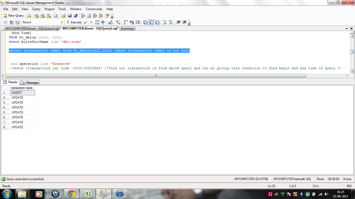 Manage-SQLServer: Read LDF for Particular Transaction in SQL Server