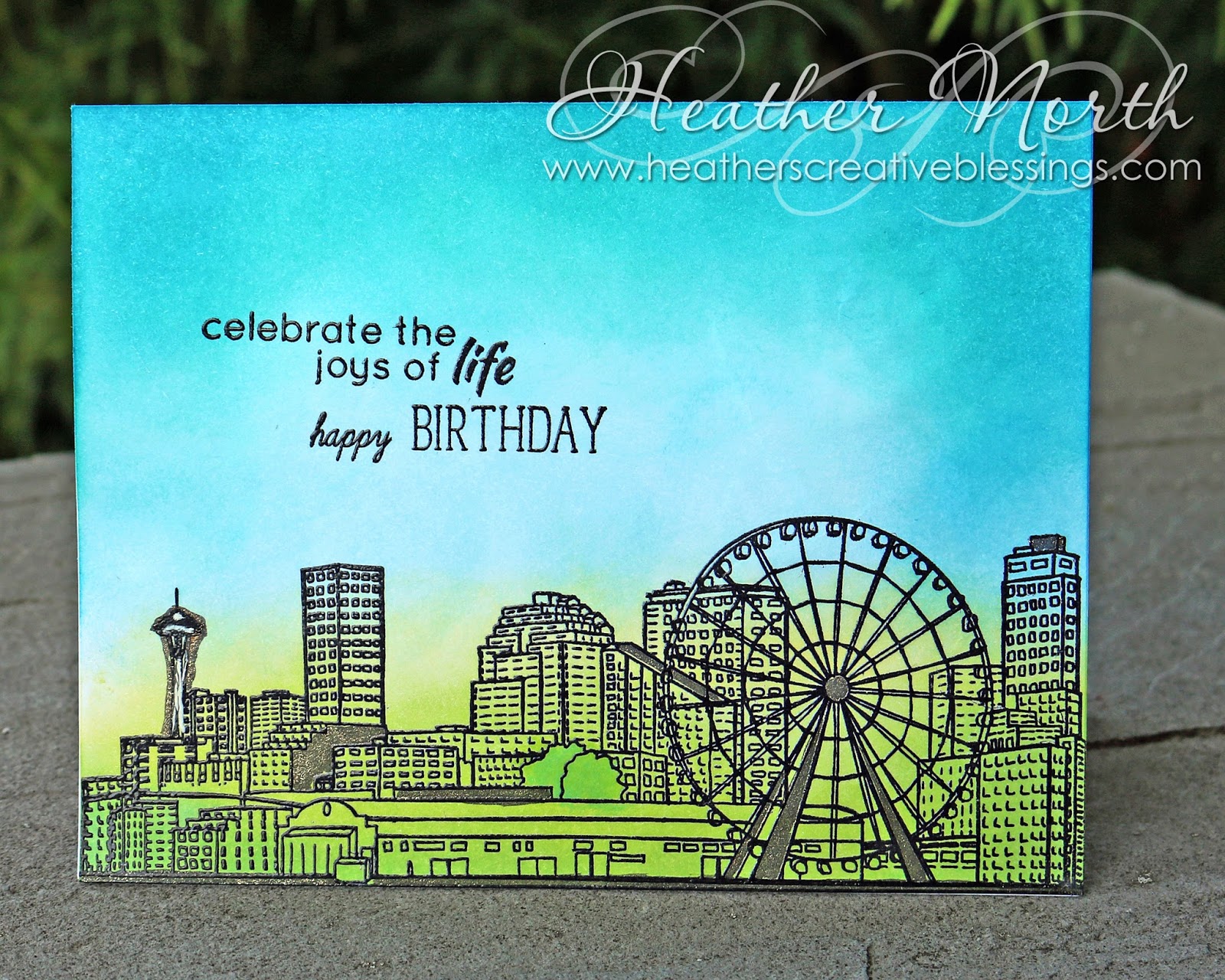 Creative Blessings: Seattle Skyline Birthday Card
