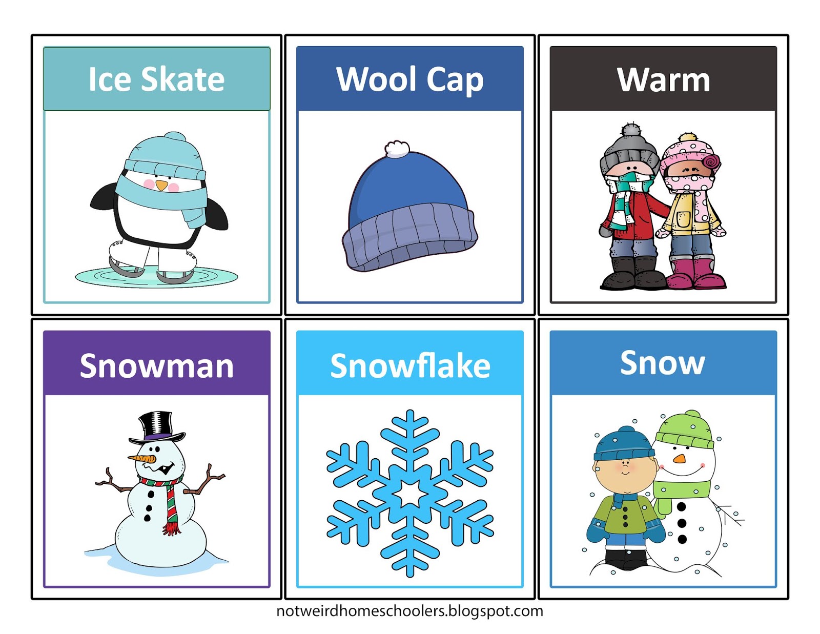 FREE HOMESCHOOLING RESOURCE!!! Winter Memory Match Card Game