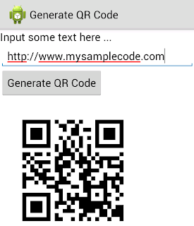 Programmers Sample Guide: Android Generate QR code using ZXing library