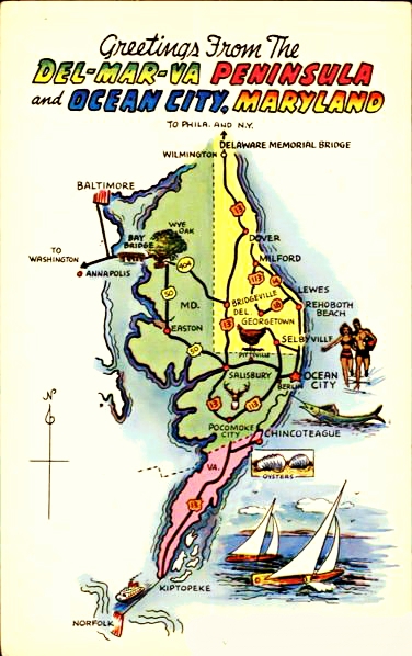 Life on Delmarva: "Vintage Del-Mar-Va" | Old Postcards and History of ...