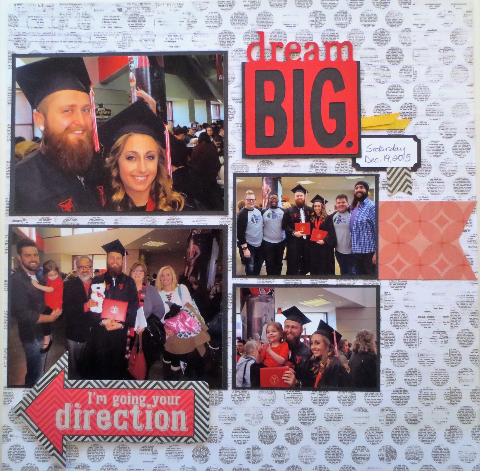 Random Memories: College Graduation - two page scrapbook layouts