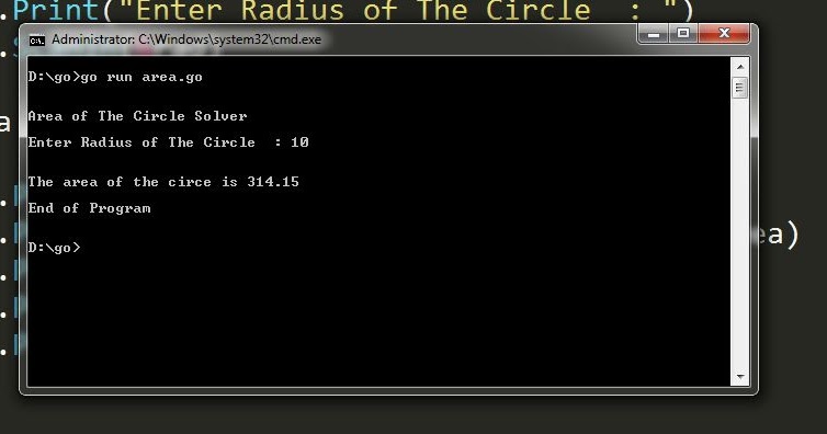 Free Programming Source Codes And Computer Programming Tutorials Area Of The Circle Solver In Go 3170