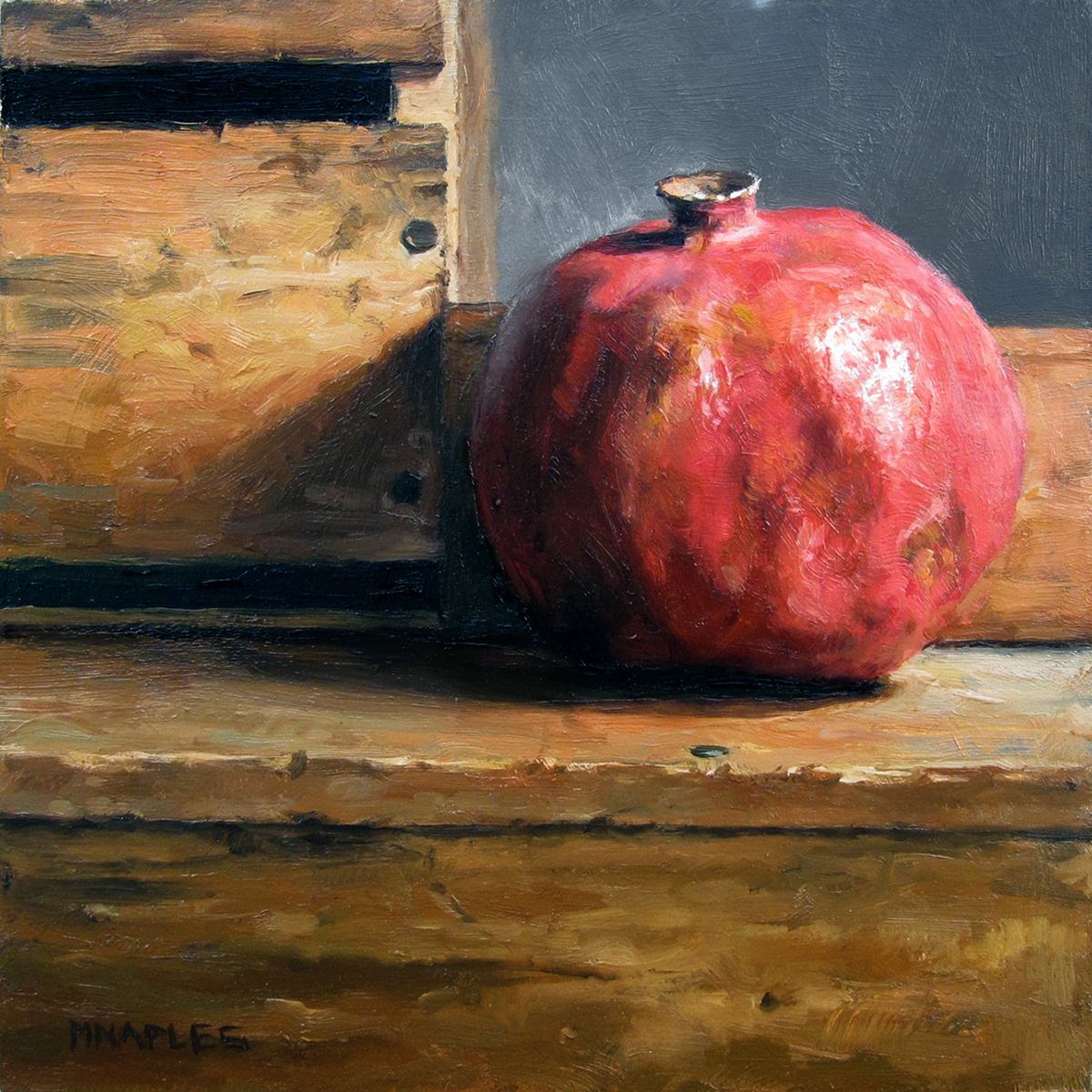 MICHAEL NAPLES: Pomegranate with Antique Wood