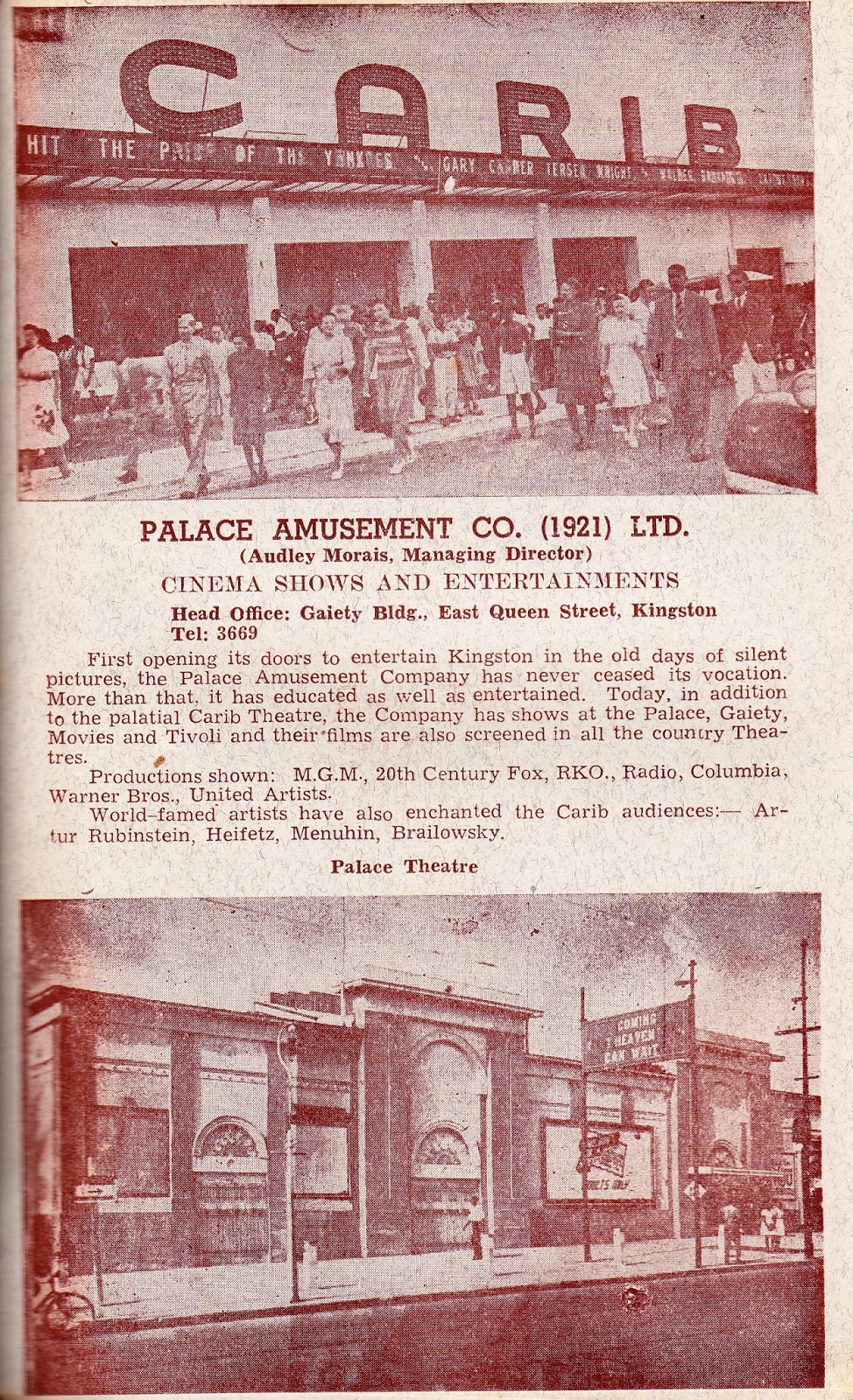 JAMAICA HISTORICAL INFORMATION: Carib Cinema