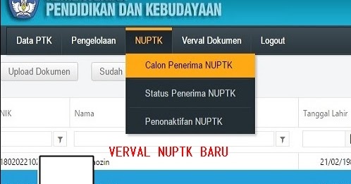 Cara Verval Calon Penerima NUPTK Baru 2016 | Info Guru-Guru