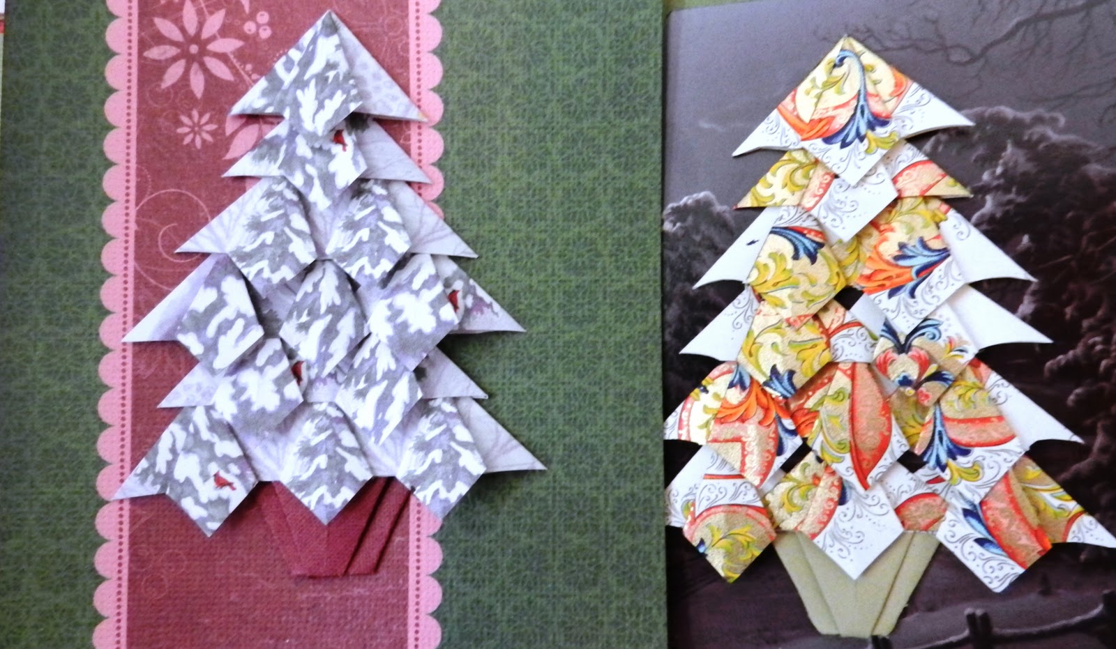 Paperfacets: Tea Bag Folding Christmas Tree for Greeting Cards