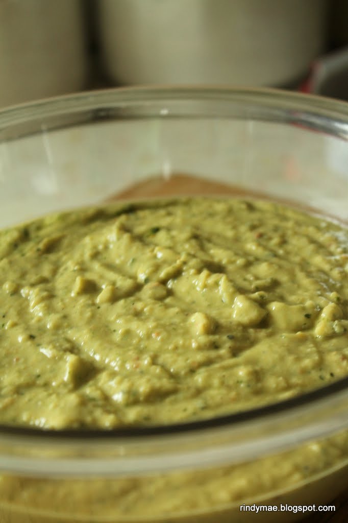 Rindy Mae: Basil Chickpea Puree With Shrimp and Roasted Veggies