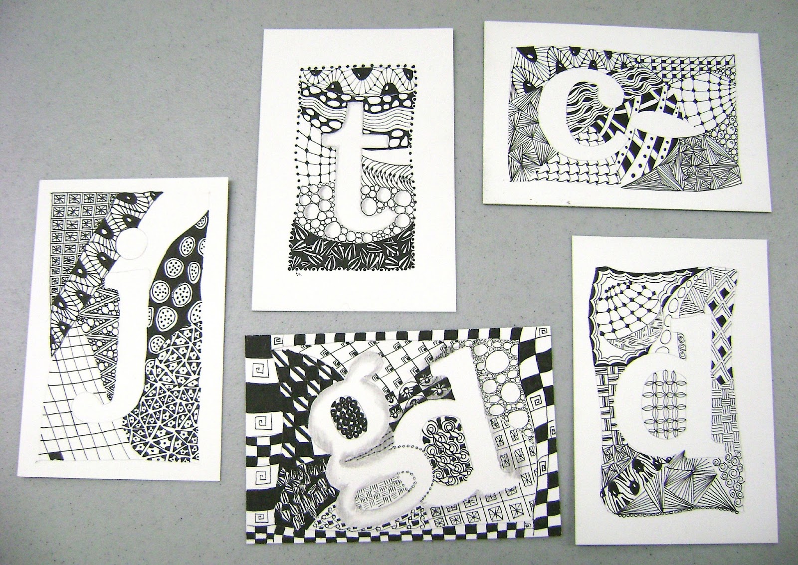 Enthusiastic Artist: Tangled letters by students