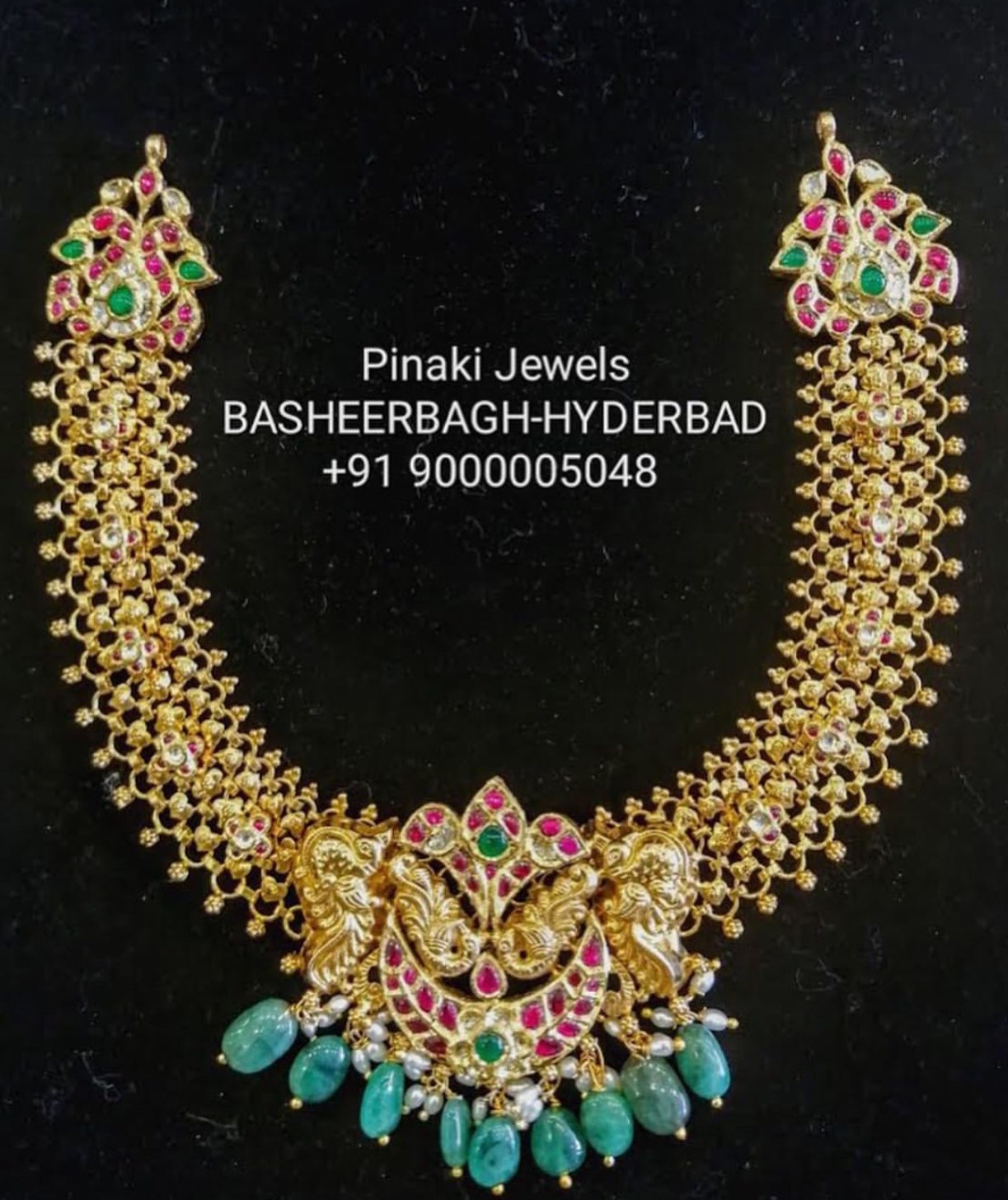 Emerald Kundan Designs by Pinaki Jewellers - Jewellery Designs