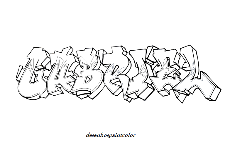 Colorindo com a Dry: DESENHO DE FONTE DE GRAFFITI COM NOME GABRIEL PARA ...
