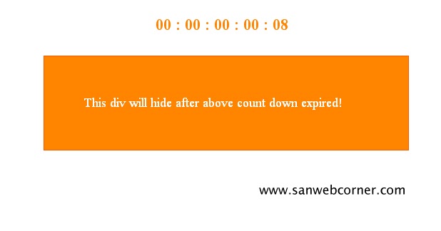 Hide Div After Countdown Expired Using Javascript