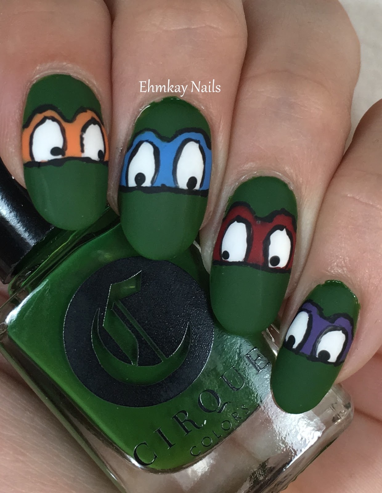 ehmkay nails: 80s Nail Art: Ninja Turtles Nail Art