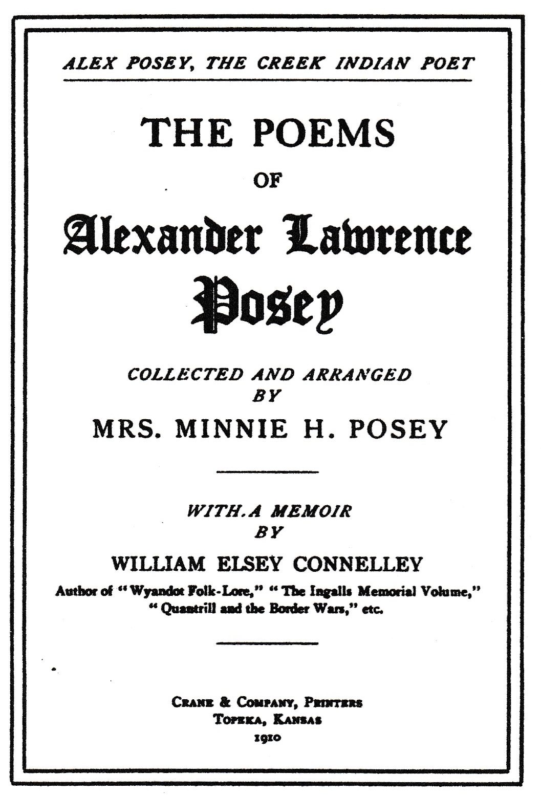 GEESTGROND: KORTDAGNOTITIES - Alexander Lawrence Posey (1873-1908)