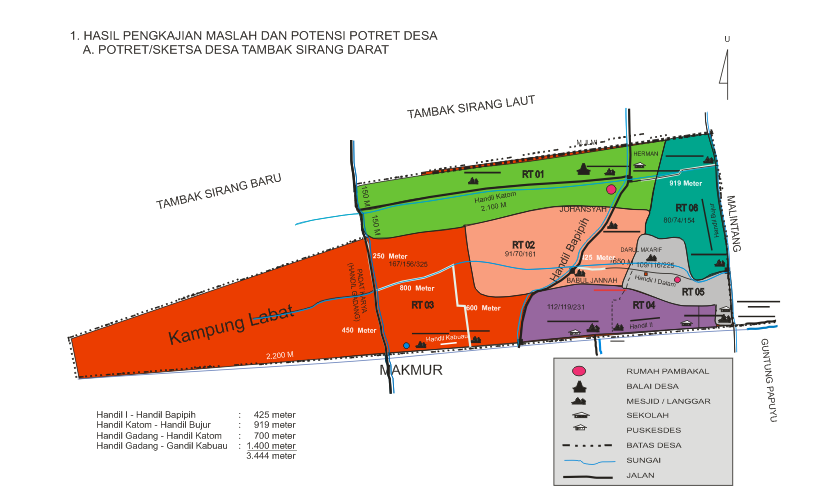 PETA, LUAS DAN BATAS DESA TAMBAK SIRANG DARAT - Register Desa