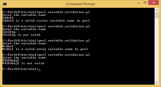 Variable Validation In Perl ~ Hub Of Geekz