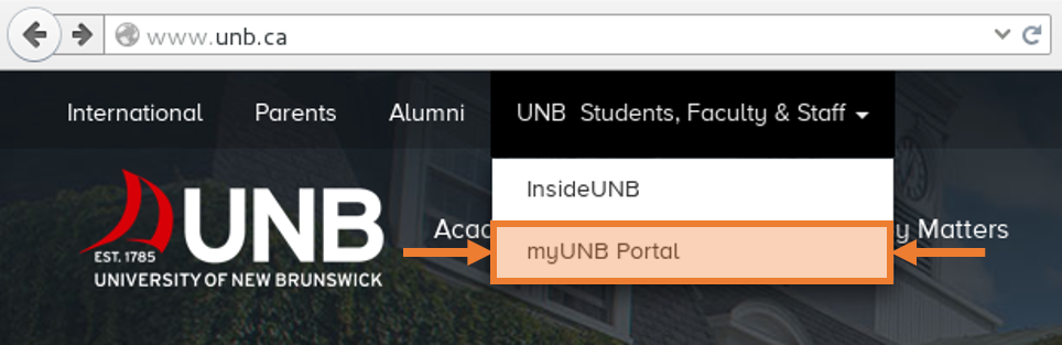 Accesing D2L UNB: Login